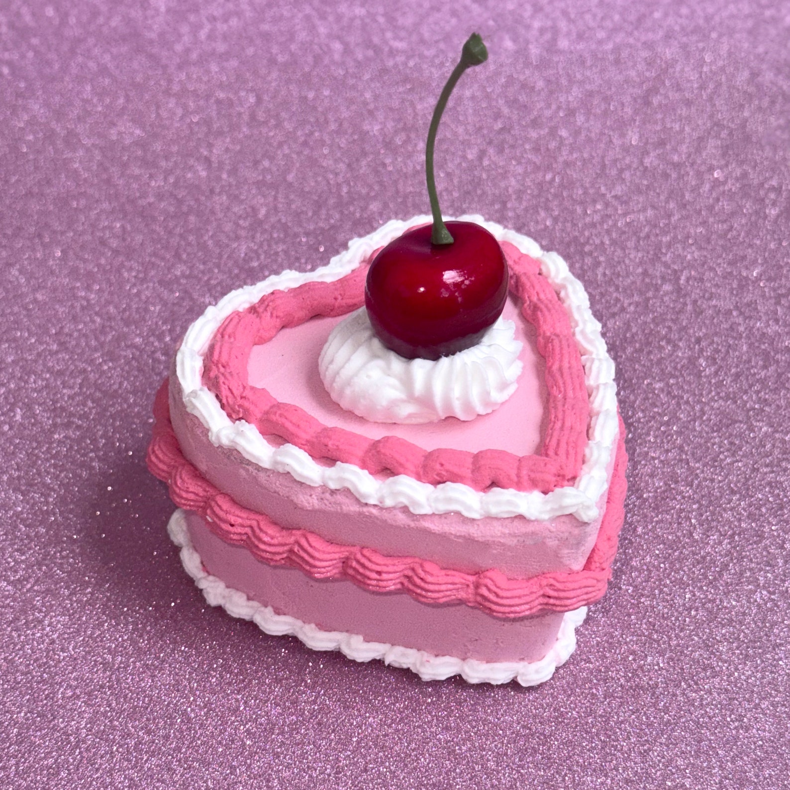 Cute Small Fake Cake Vintage Pink Heart Boxes With Cherries - Etsy
