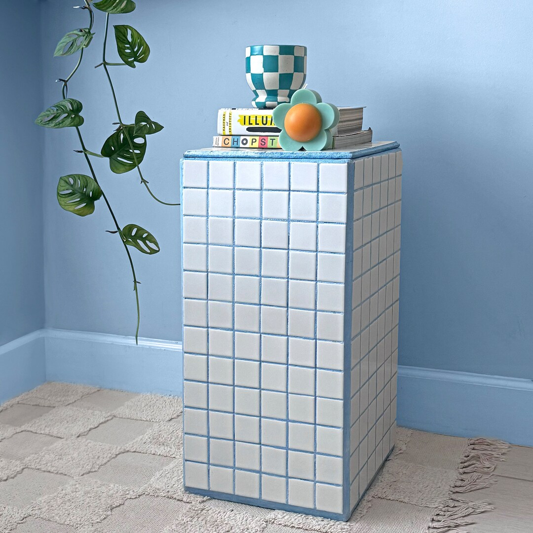 Tile Side Table With Storage - Etsy
