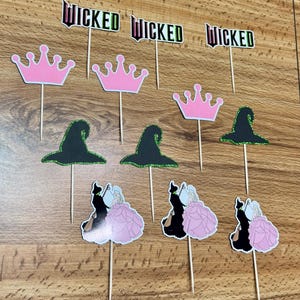 Wicked Witch and Princess Crown Cupcake Toppers - Etsy