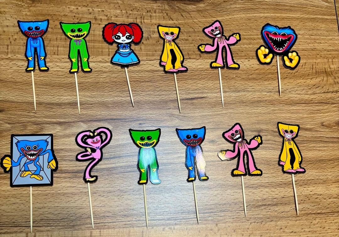 Childrens Colorful Huggy Themed Birthday Party Cupcake Toppers - Etsy