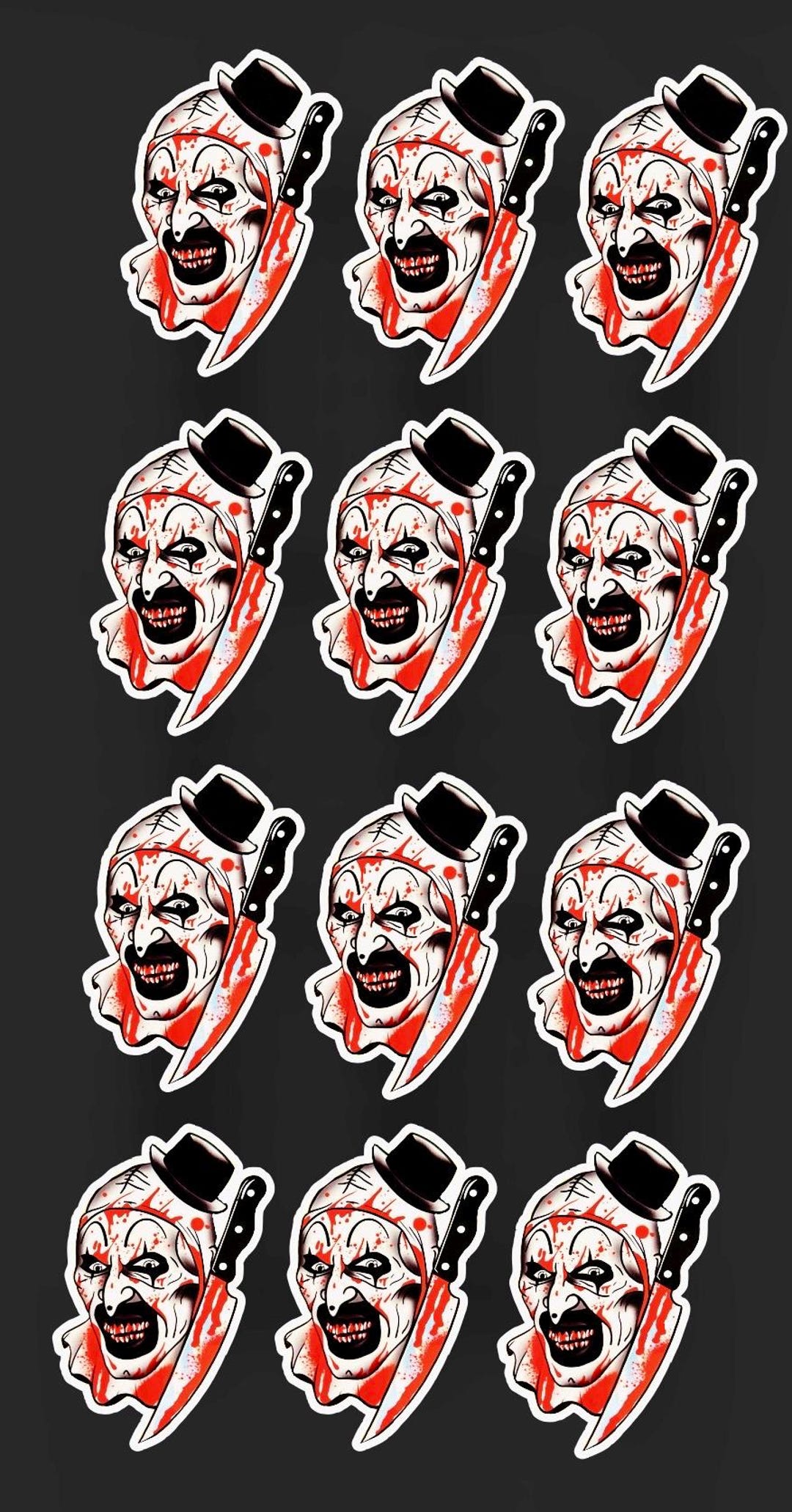 The Terrifier Art the Clown Horror Cupcake Toppers - Etsy