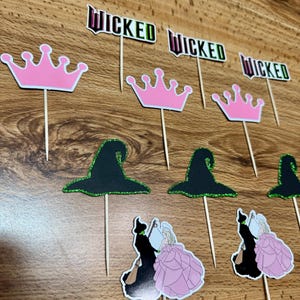Wicked Witch and Princess Crown Cupcake Toppers - Etsy