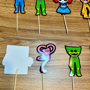 Childrens Colorful Huggy Themed Birthday Party Cupcake Toppers - Etsy