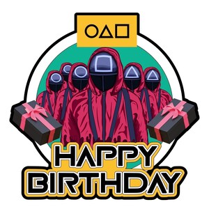 Squids People Movie Game Birthday Party Cake Topper - Etsy