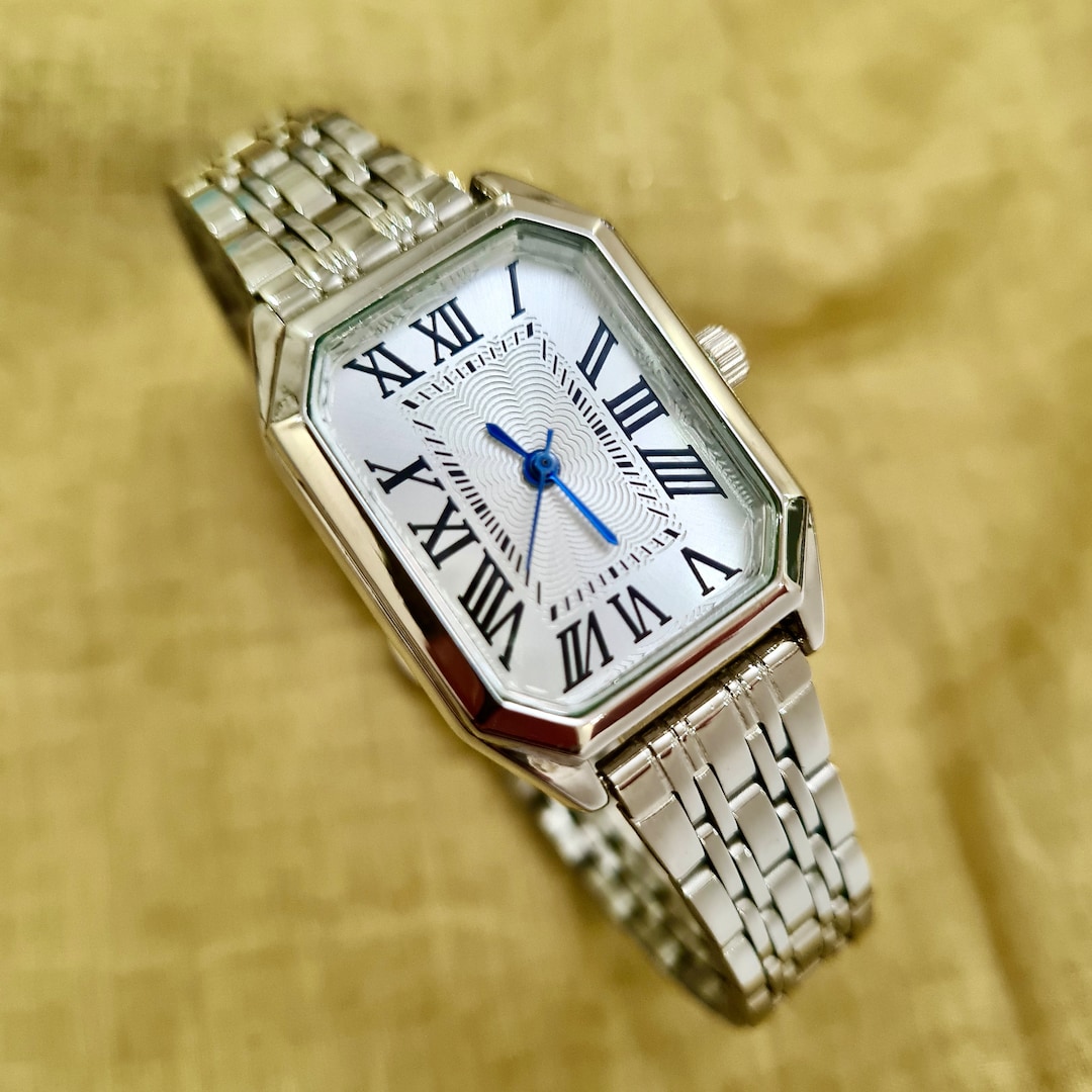 Woman Wrist Watch, Silver Colour Watch, Roman Numeral Dial, White Dial ...