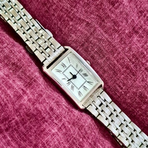 Woman Wrist Watch, Silver Colour Watch, Roman Numeral Dial, Rectangle ...