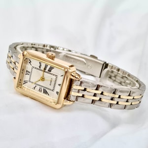 Woman Wrist Watch, Gold and Silver Colour Watch, Roman Numeral Dial ...