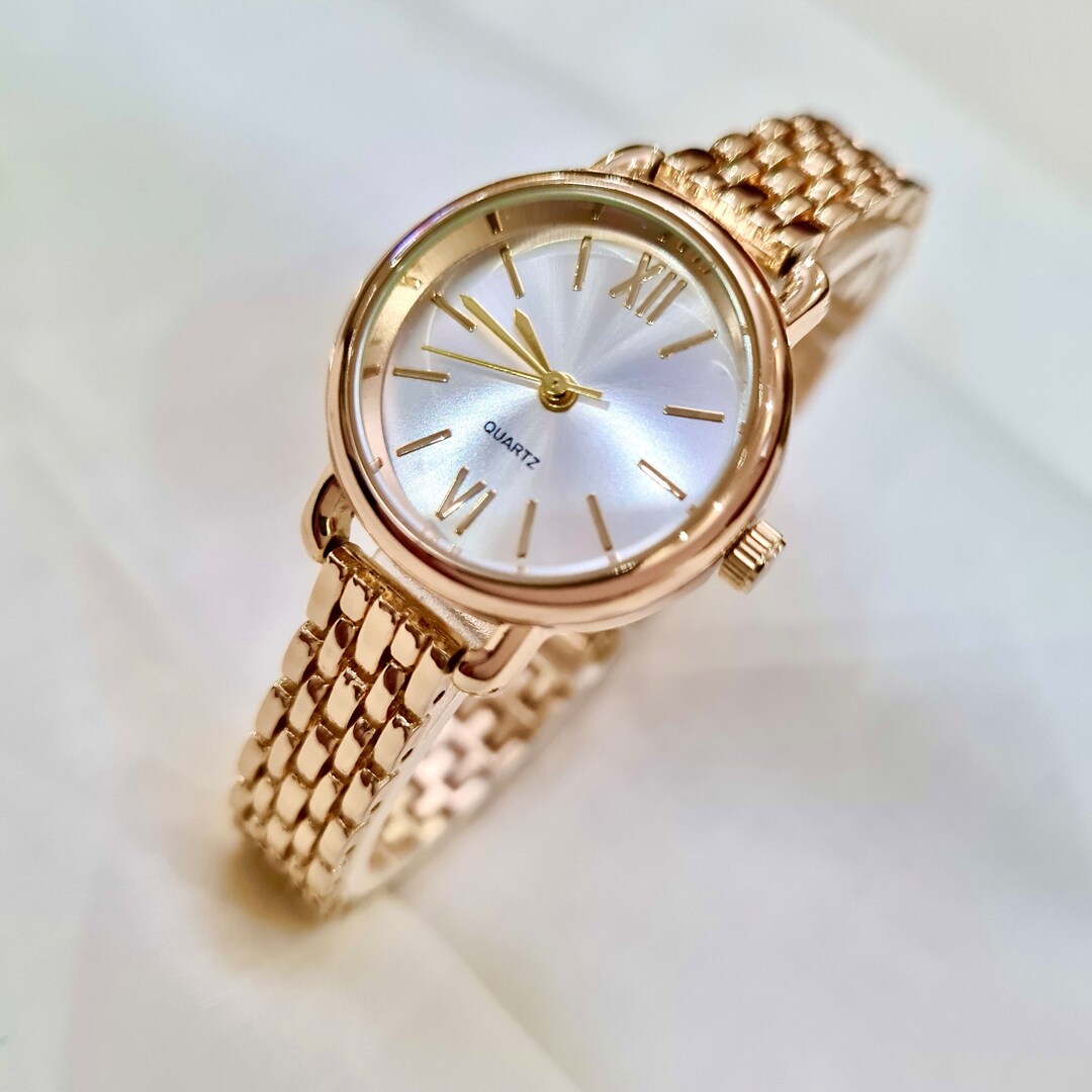 Woman Wrist Watch, Gold Colour Watch, White Dial Watch, Mother's Day ...