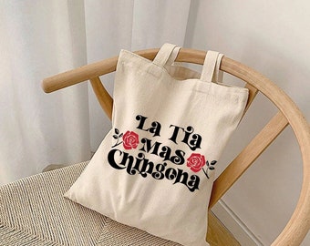 La Tia Mas Chingona Tote Bag,tote Bags for Latinas,funny Tote Bags ...