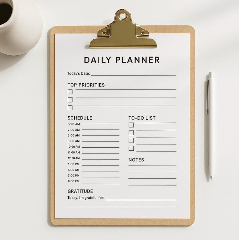Minimal Daily Planner Printable | Productivity Planner | Instant ...