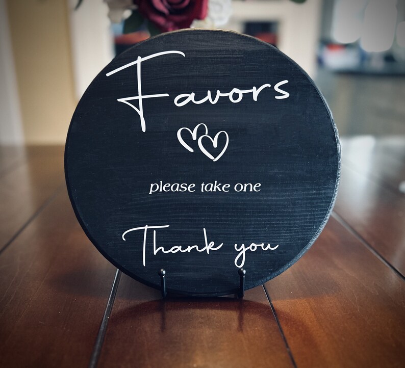 Favors Please Take One Sign, Party Favors Sign, Round Wooden Sign ...