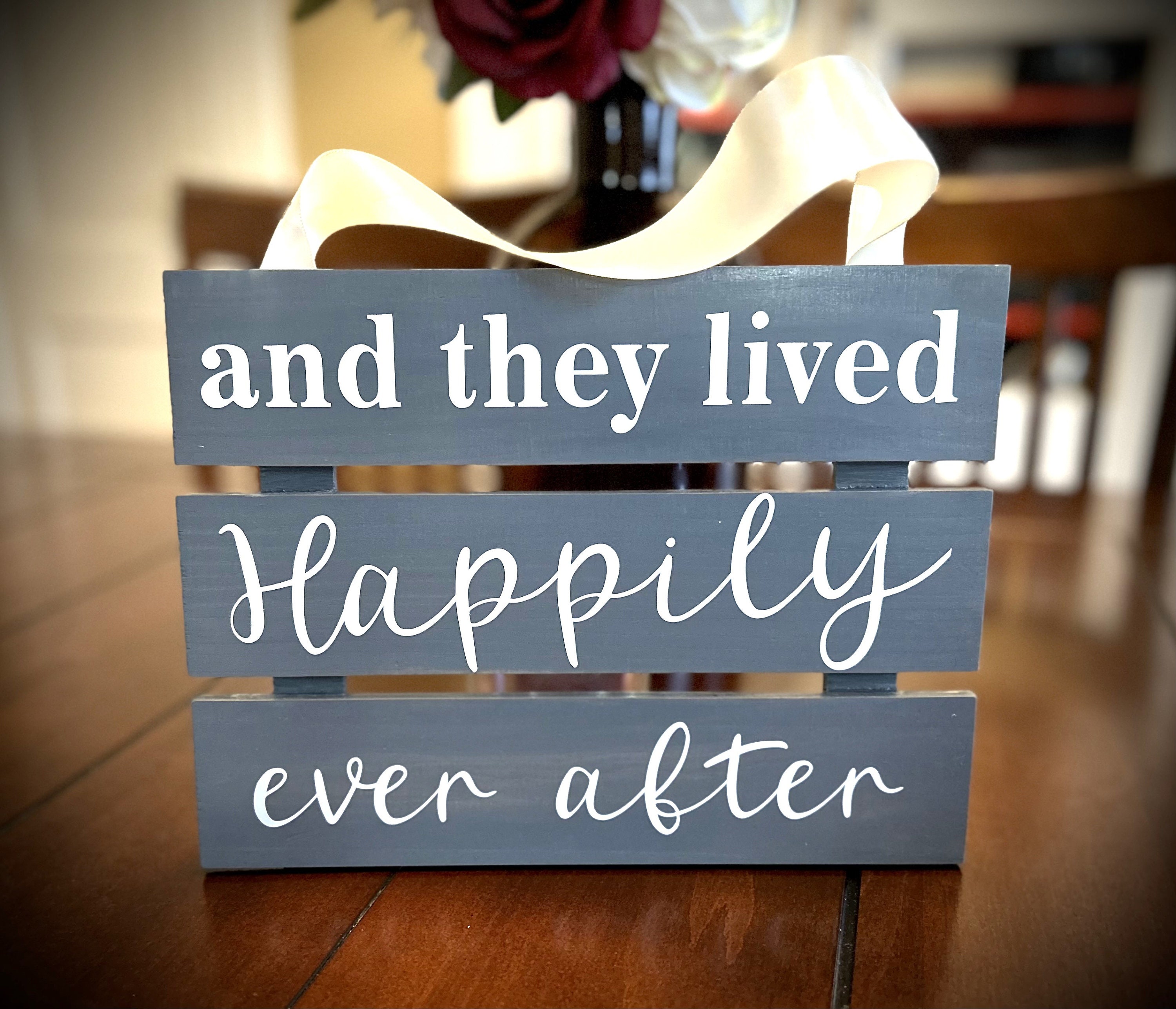Happily Ever After Sign, Rustic Wedding Sign, Ring Bearer Sign, Flower ...