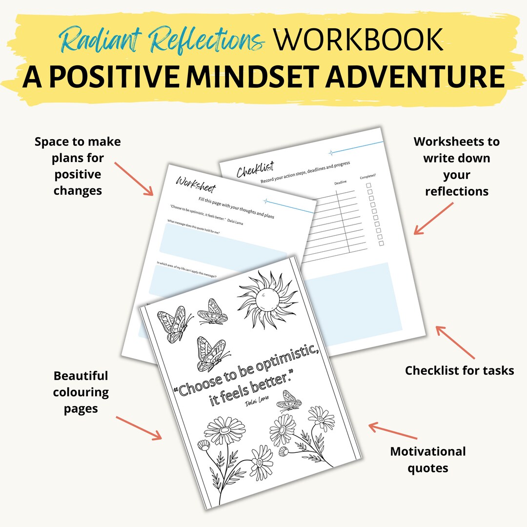 Colouring Workbook Printable, Wellbeing Printable, Positive Thinking ...