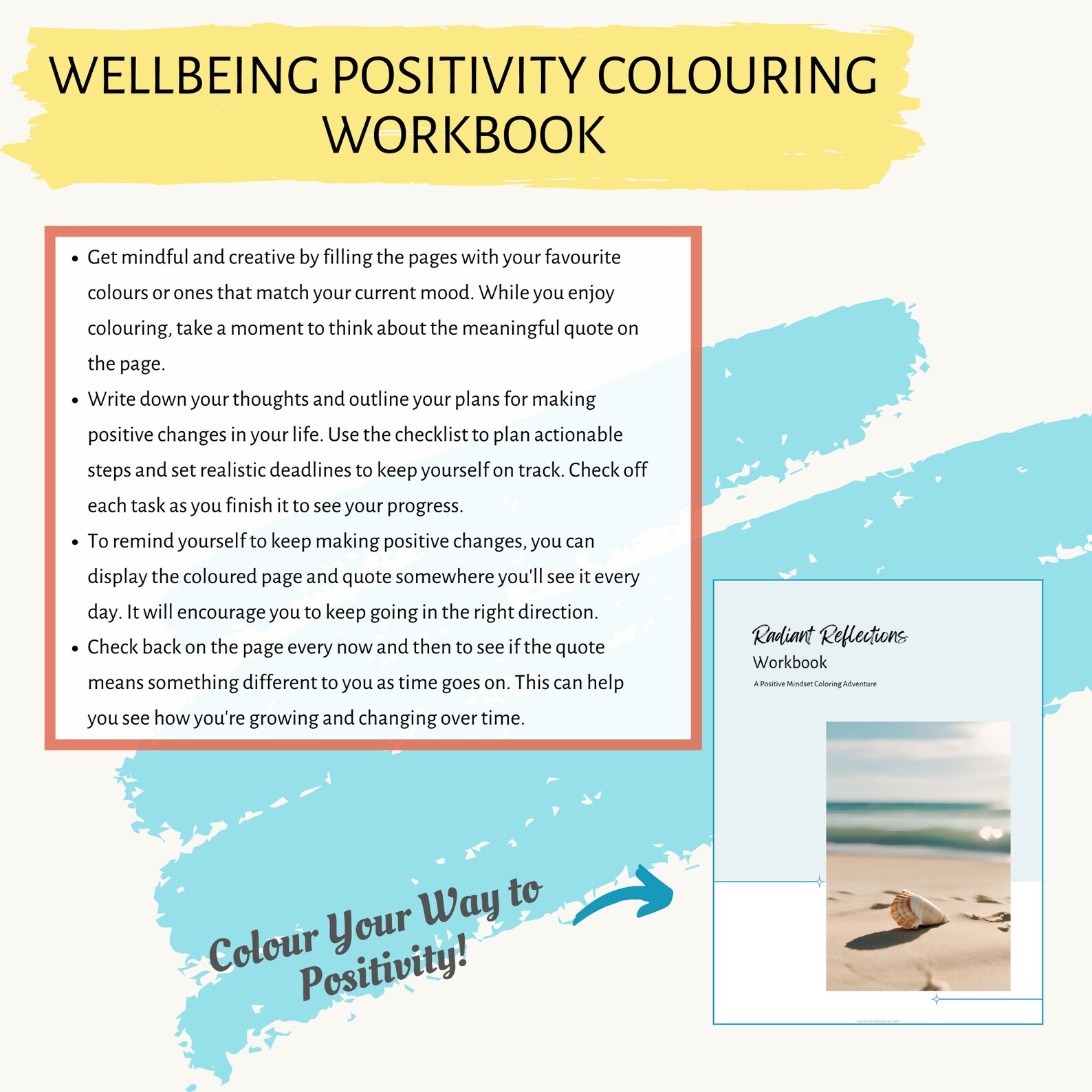 Colouring Workbook Printable, Wellbeing Printable, Positive Thinking ...