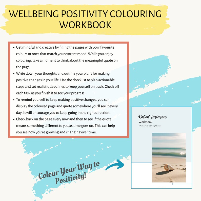 Colouring Workbook Printable, Wellbeing Printable, Positive Thinking ...