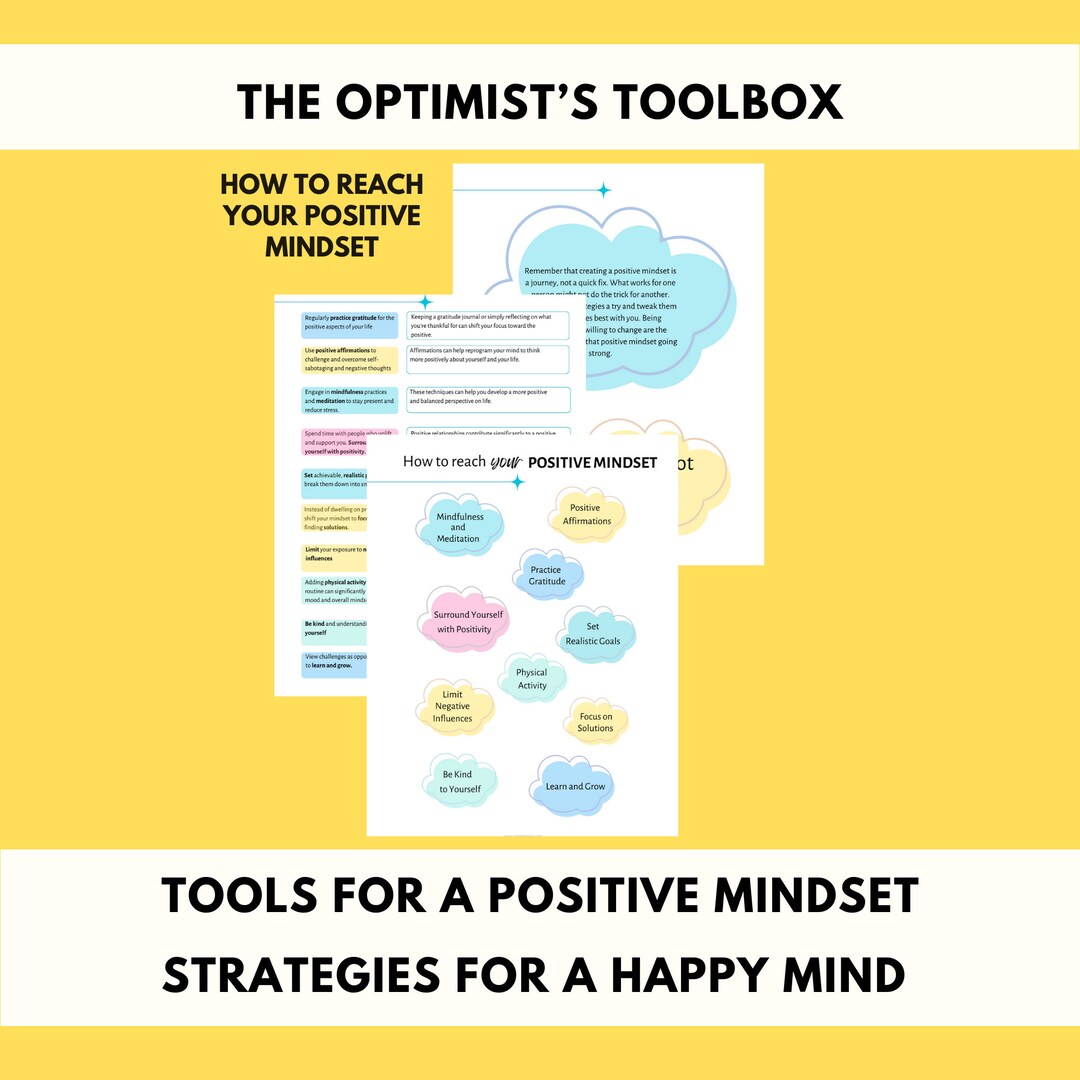 Positive Mindset Printable Pack - Tips for Positive Thinking ...