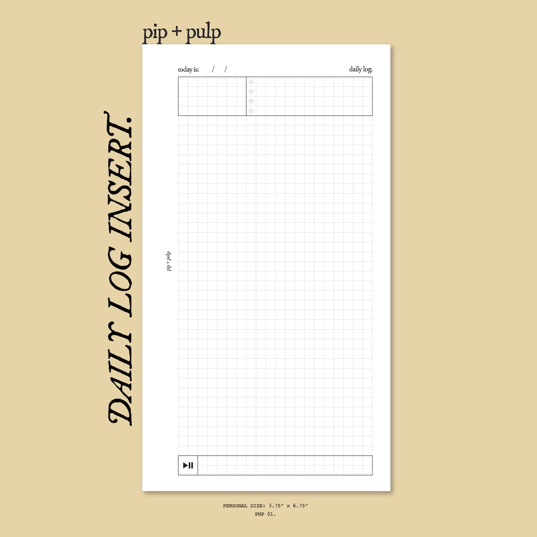 Daily Log | Personal Rings Printable, Printable Refill, | PNP 01 - Etsy