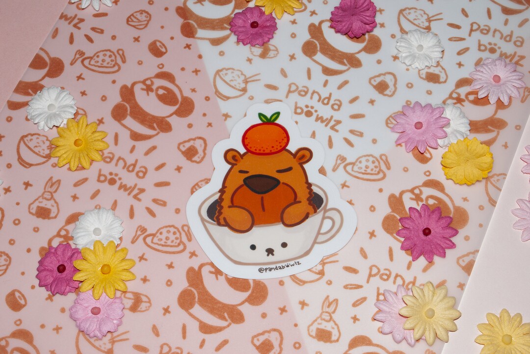Coffee-bara Sticker, Capybara, Coffee, Food Themed - Etsy
