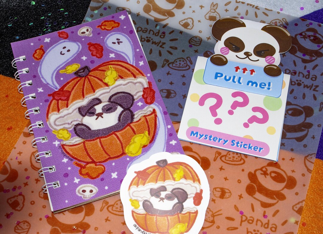 Spooky Halloween Panda Mini Sticker Book Album With Sticker and Mystery ...