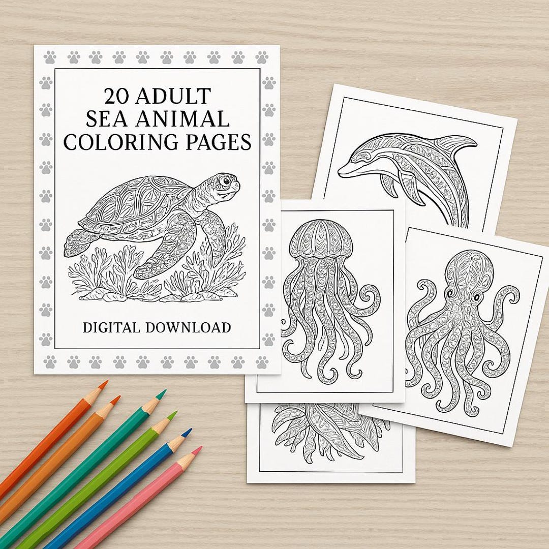 Adult Coloring Page - Turtle - Etsy