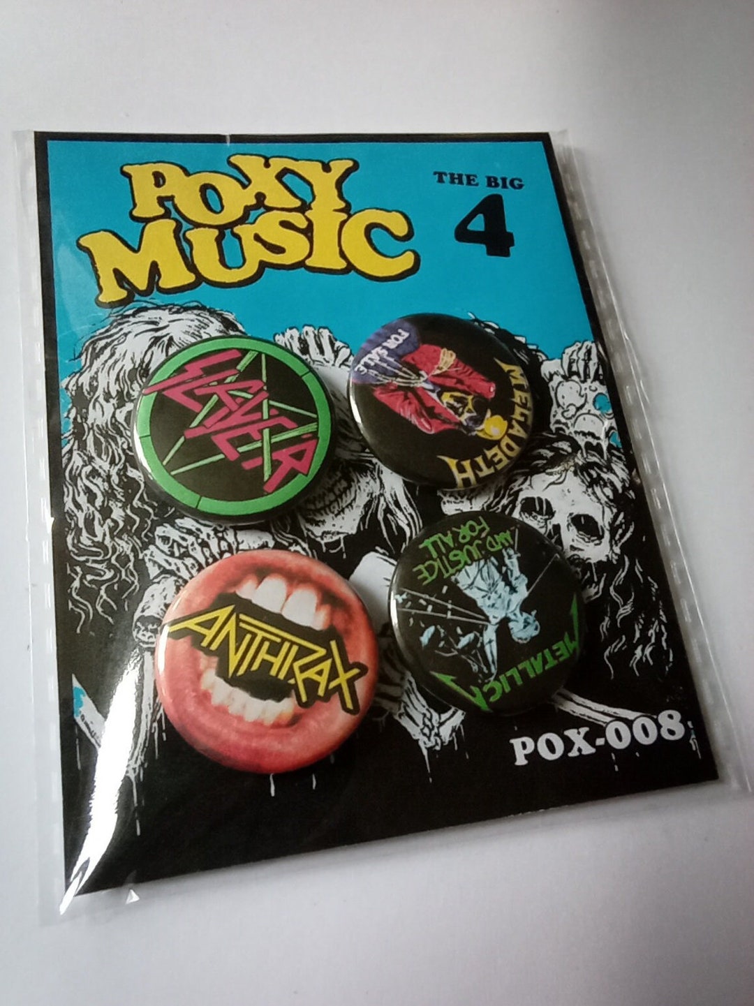 The Big 4 Badge Set Metallica Anthrax Slayer megadeth POX008 - Etsy