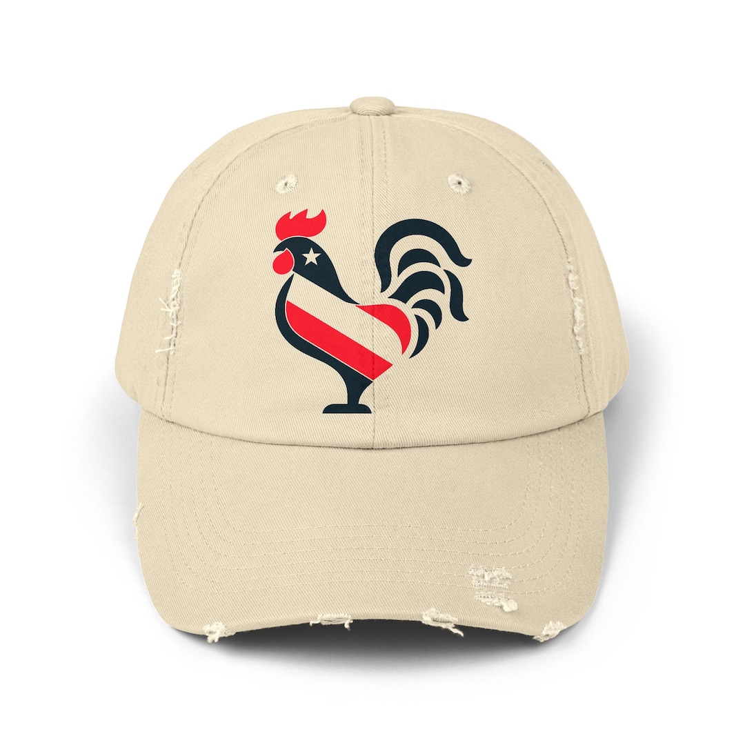 Puerto Rican Rooster - Unisex Distressed Cap - Etsy