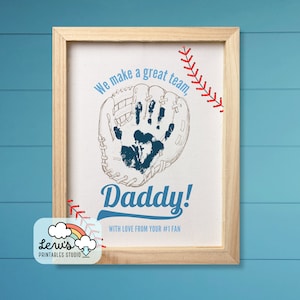 PRINTABLE Father’s Day Baseball Glove Handprint Art | Sports Fan Dad ...