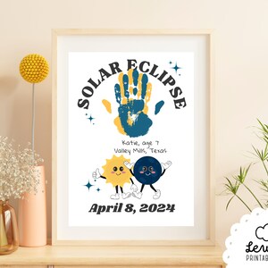 PRINTABLE Solar Eclipse 2024 Handprint Craft Childrens Solar Eclipse ...