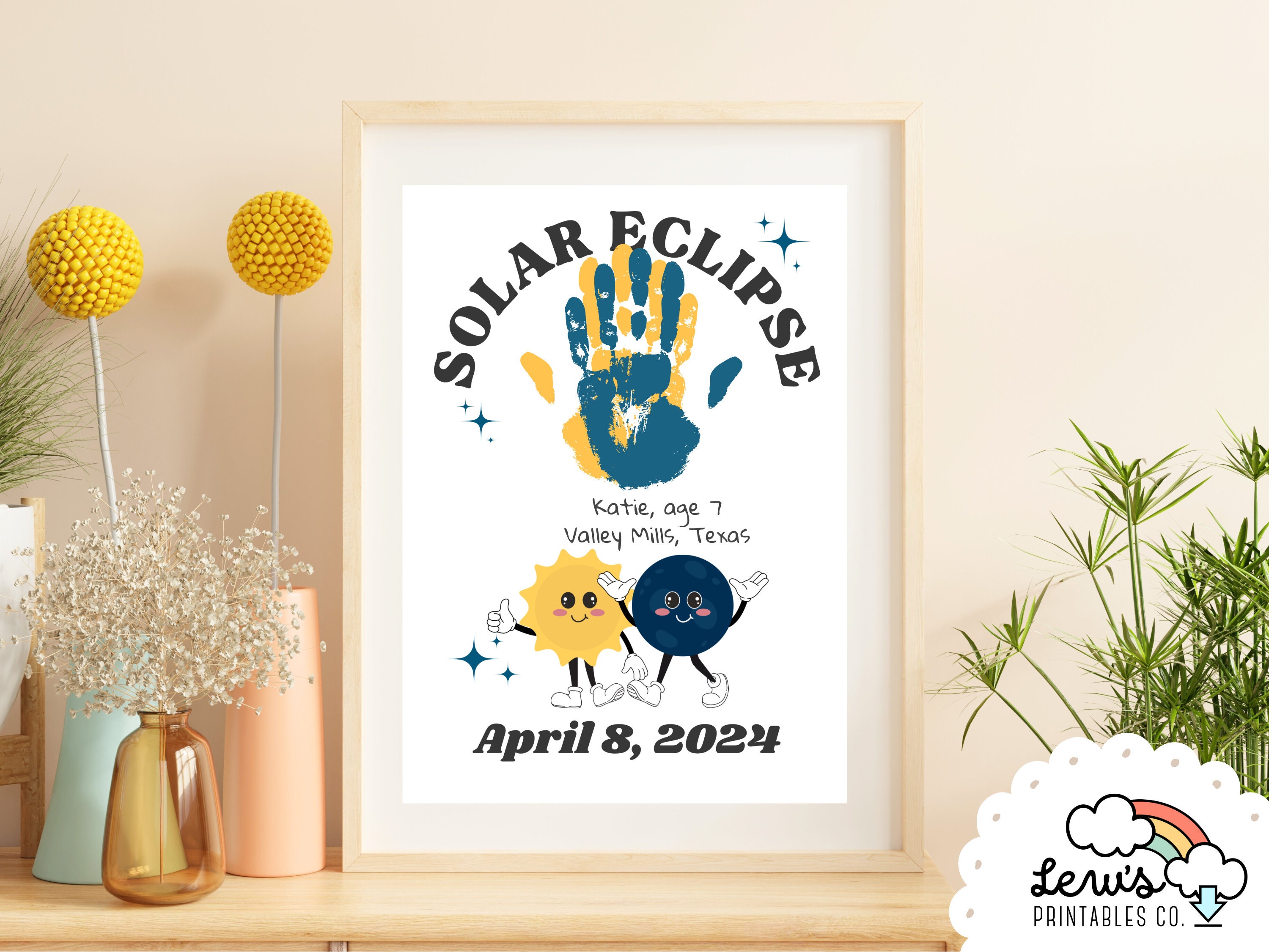 PRINTABLE Solar Eclipse 2024 Handprint Craft | Children’s Solar Eclipse ...