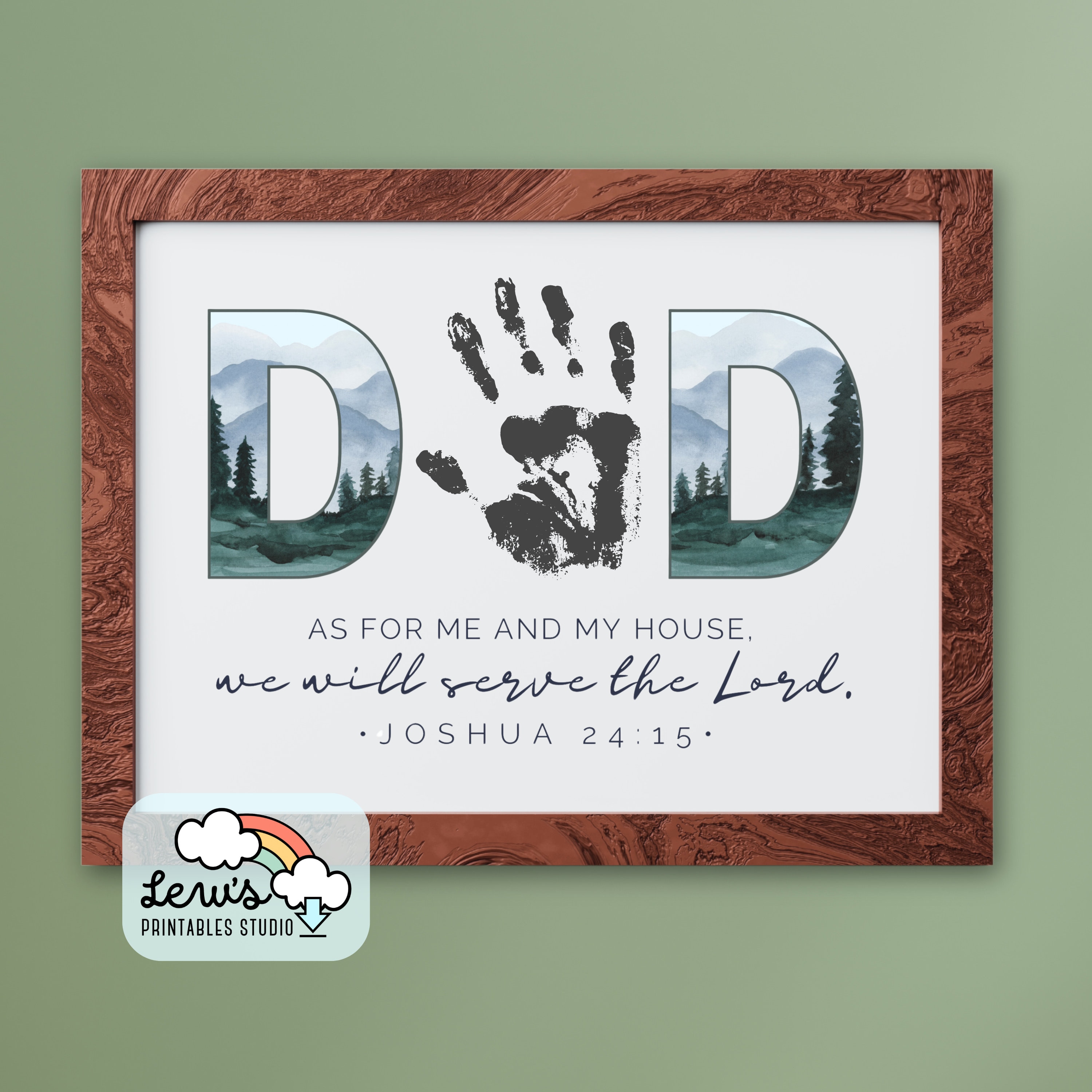 PRINTABLE Christian Fathers Day Handprint for Outdoors Dad Craft Art ...