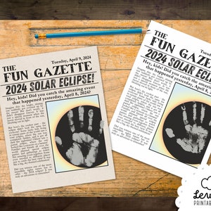 PRINTABLE Solar Eclipse 2024 Handprint Art Childrens Solar Eclipse ...