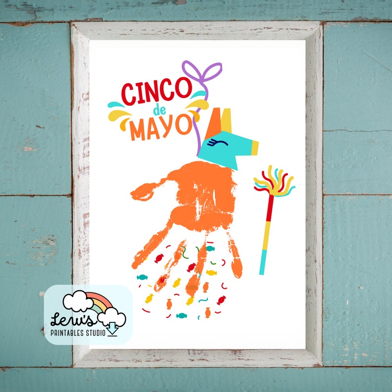 PRINTABLE Cinco De Mayo Piñata Child’s Handprint Craft | Mexican ...