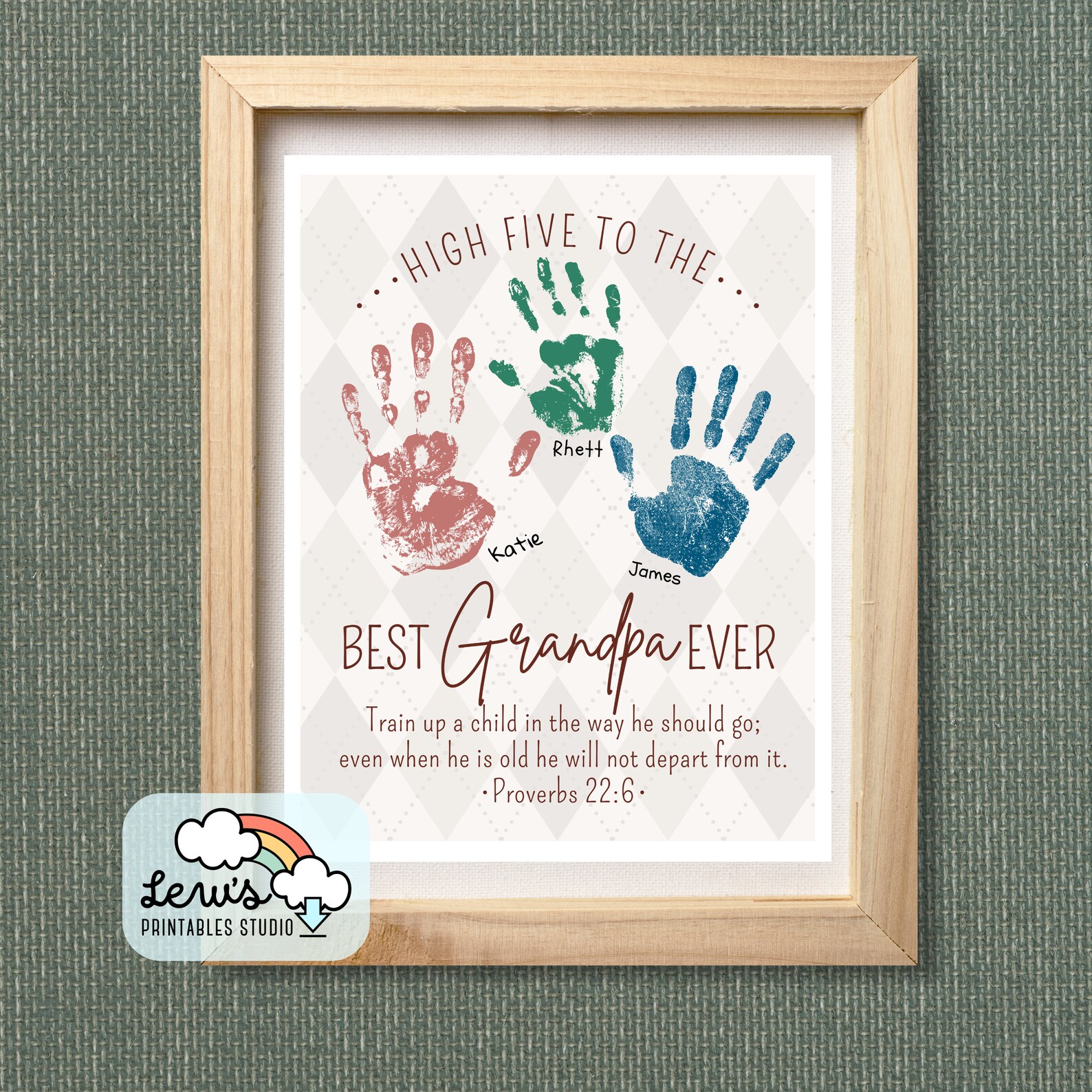 PRINTABLE Christian Grandfather Fathers Day Handprint Craft DIY ...