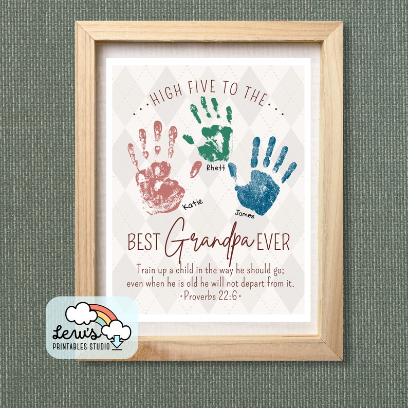 PRINTABLE Christian Grandfather Fathers Day Handprint Craft DIY ...