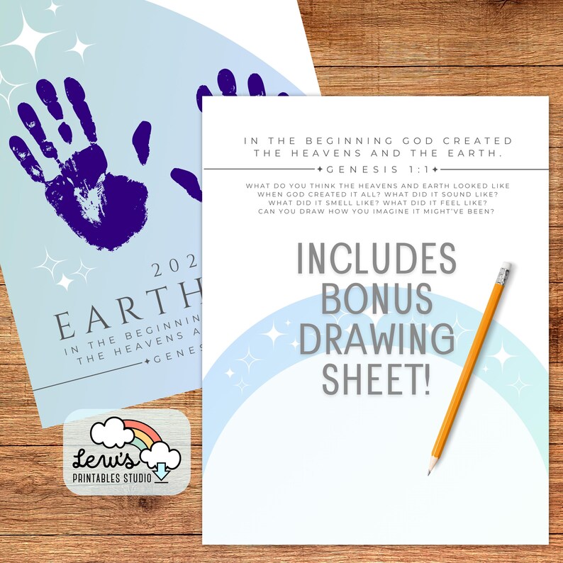 PRINTABLE Earth Day Handprint Art Craft Gift | God's Creation Child’s ...
