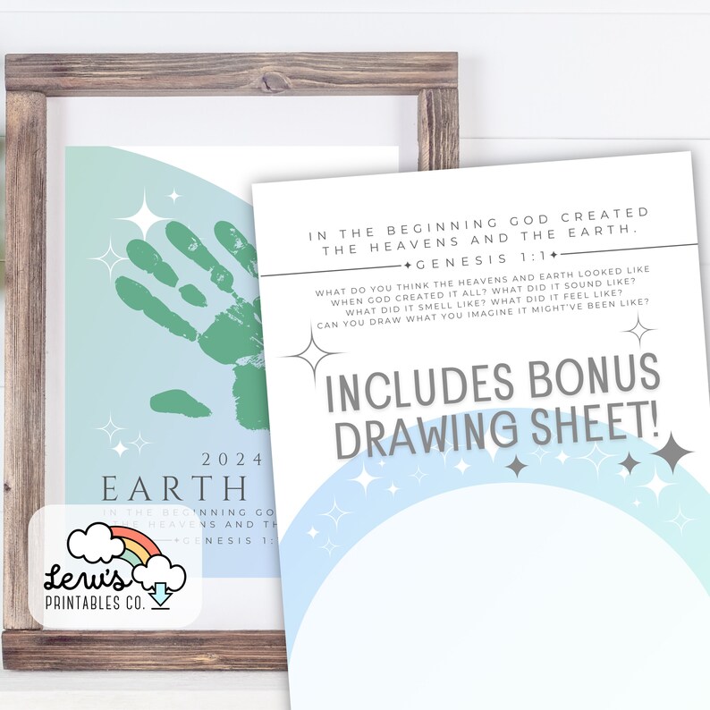 PRINTABLE Earth Day Handprint Art Craft Gift God's Creation Childs ...