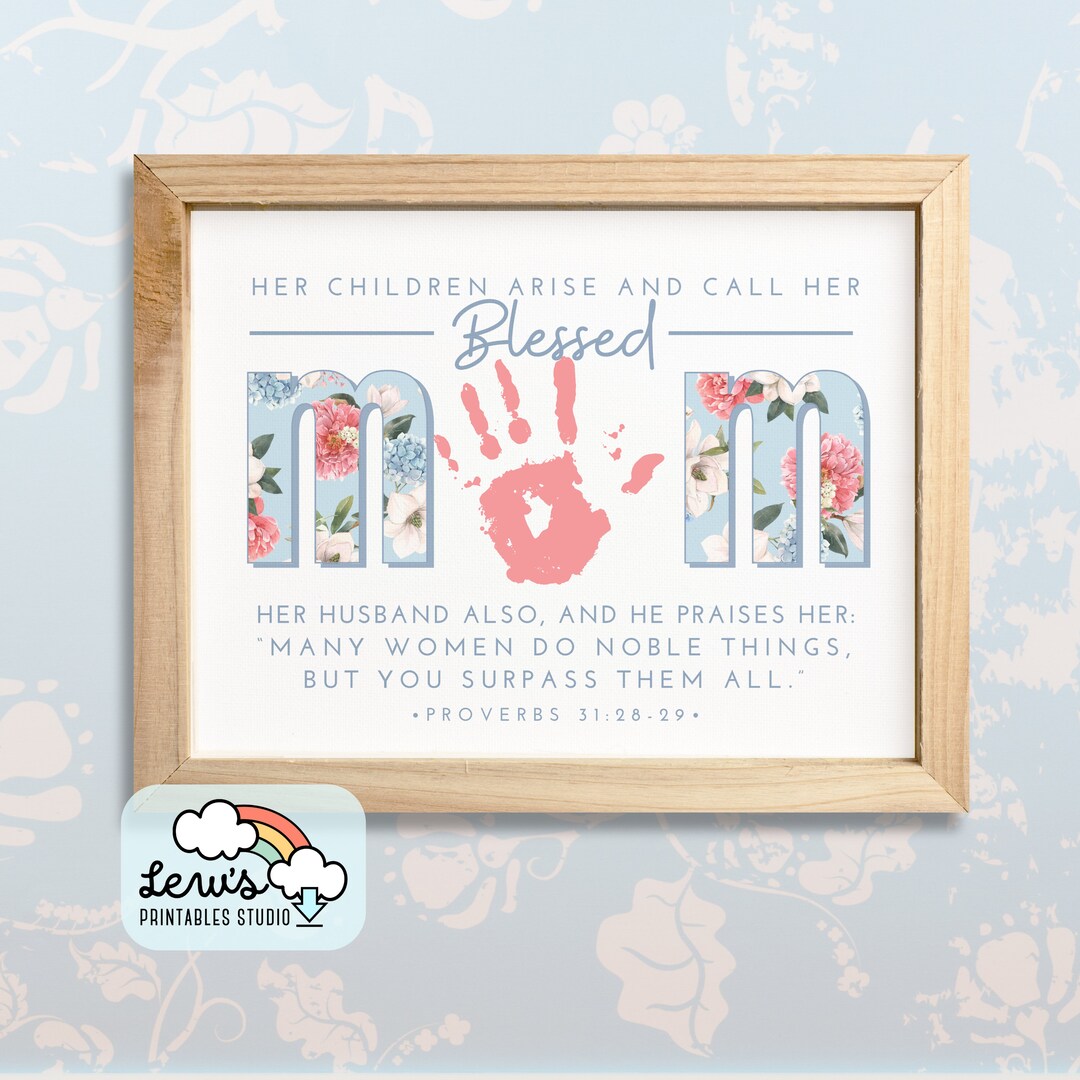 PRINTABLE Christian Mother’s Day Flower Handprint Craft Art | Child ...