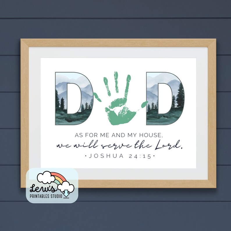 PRINTABLE Christian Fathers Day Handprint for Outdoors Dad Craft Art ...