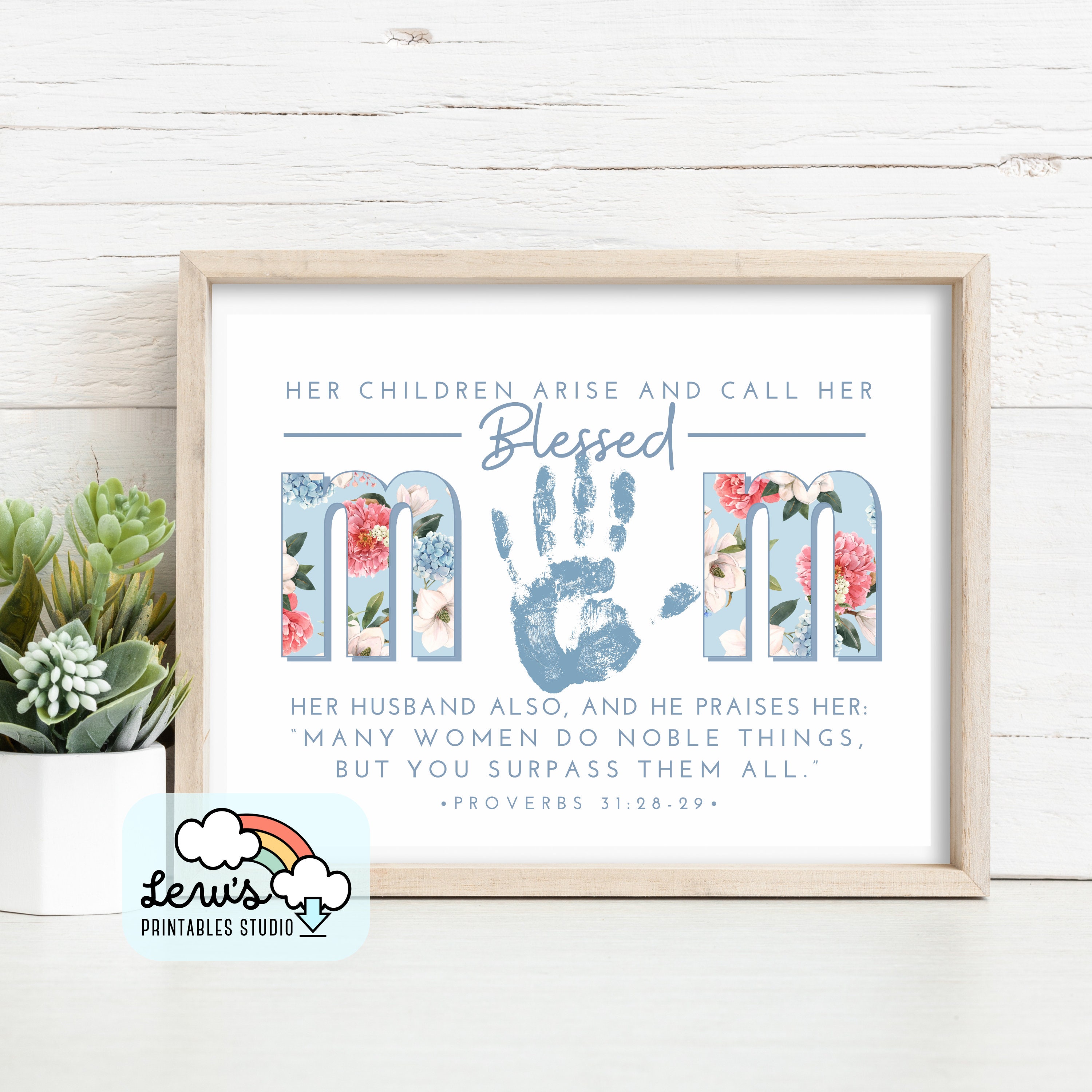 PRINTABLE Christian Mother’s Day Flower Handprint Craft Art | Child ...