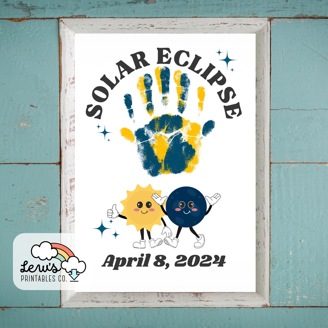 PRINTABLE Solar Eclipse 2024 Handprint Craft | Children’s Solar Eclipse ...