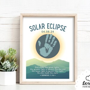 PRINTABLE Christian Solar Eclipse 2024 Handprint Art Science Activity ...