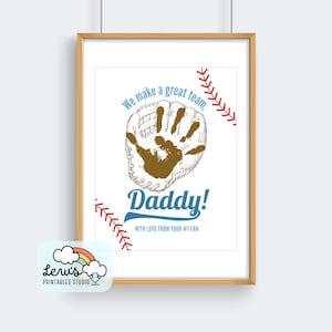 PRINTABLE Father’s Day Baseball Glove Handprint Art | Sports Fan Dad ...