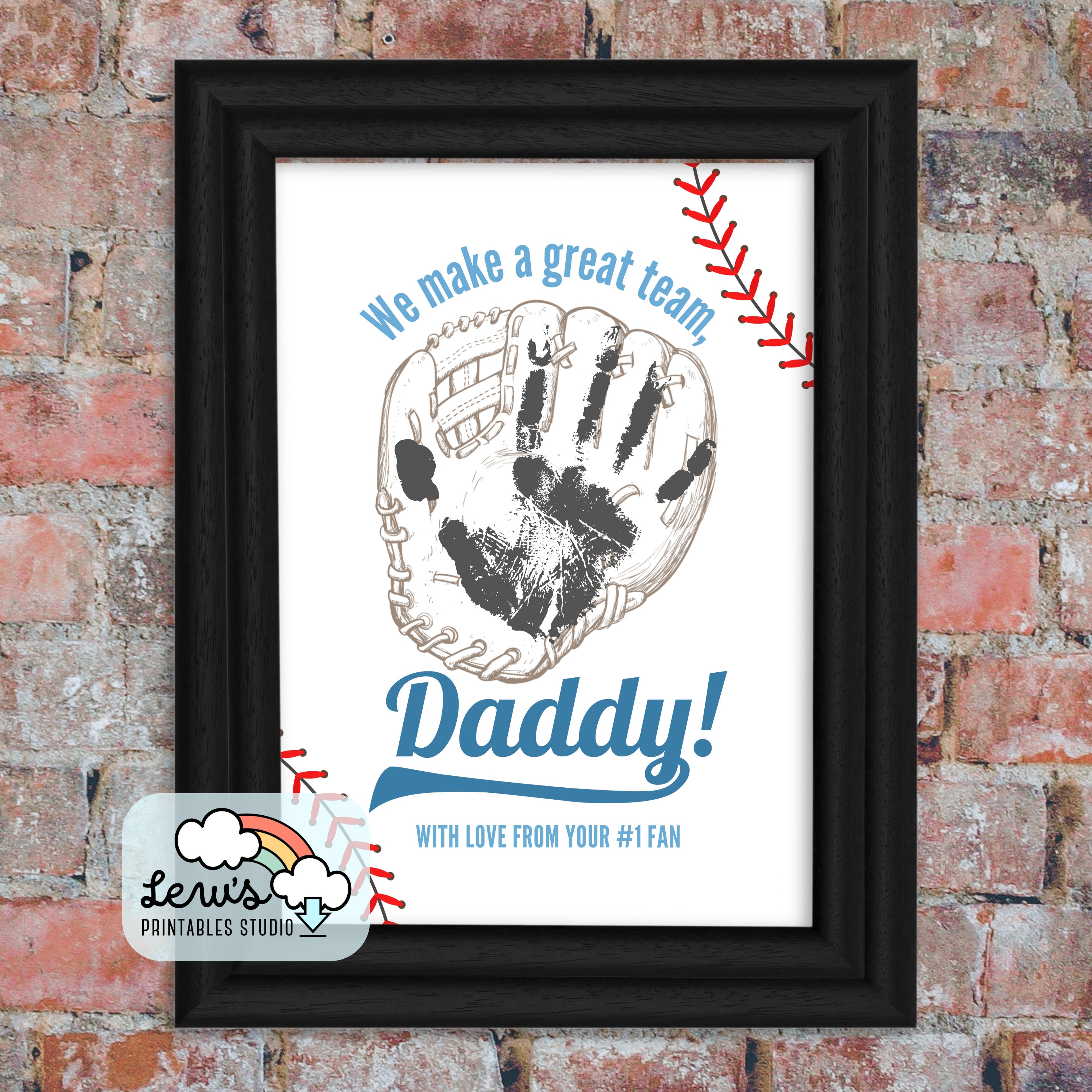 PRINTABLE Father’s Day Baseball Lover Handprint Art for Dad | Keepsake ...