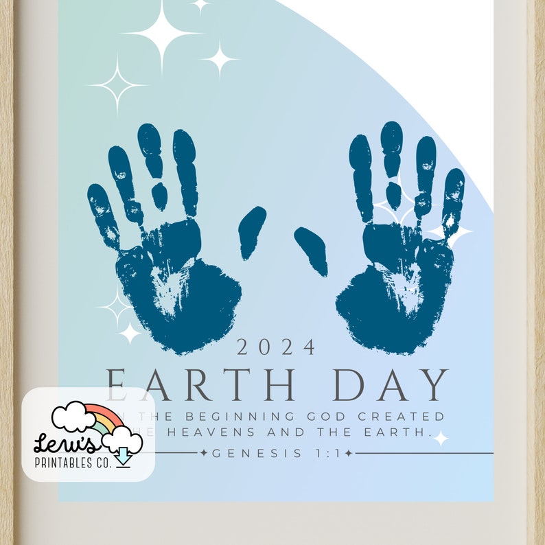 PRINTABLE Earth Day Handprint Art Craft Gift God's Creation Childs ...