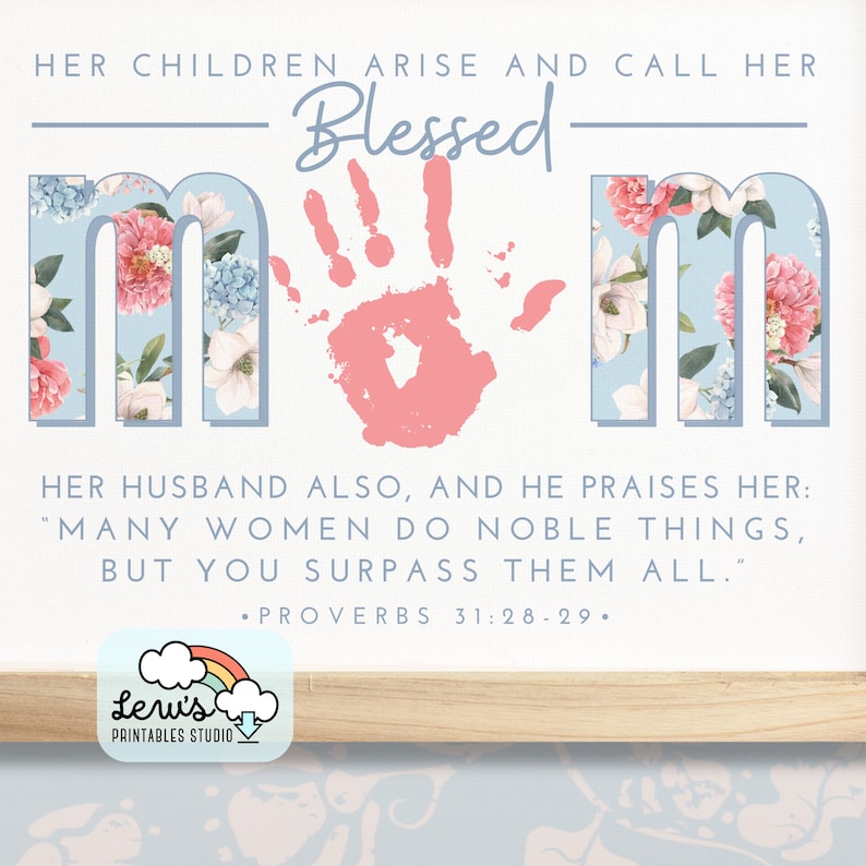 PRINTABLE Christian Mother’s Day Flower Handprint Craft Art | Child ...