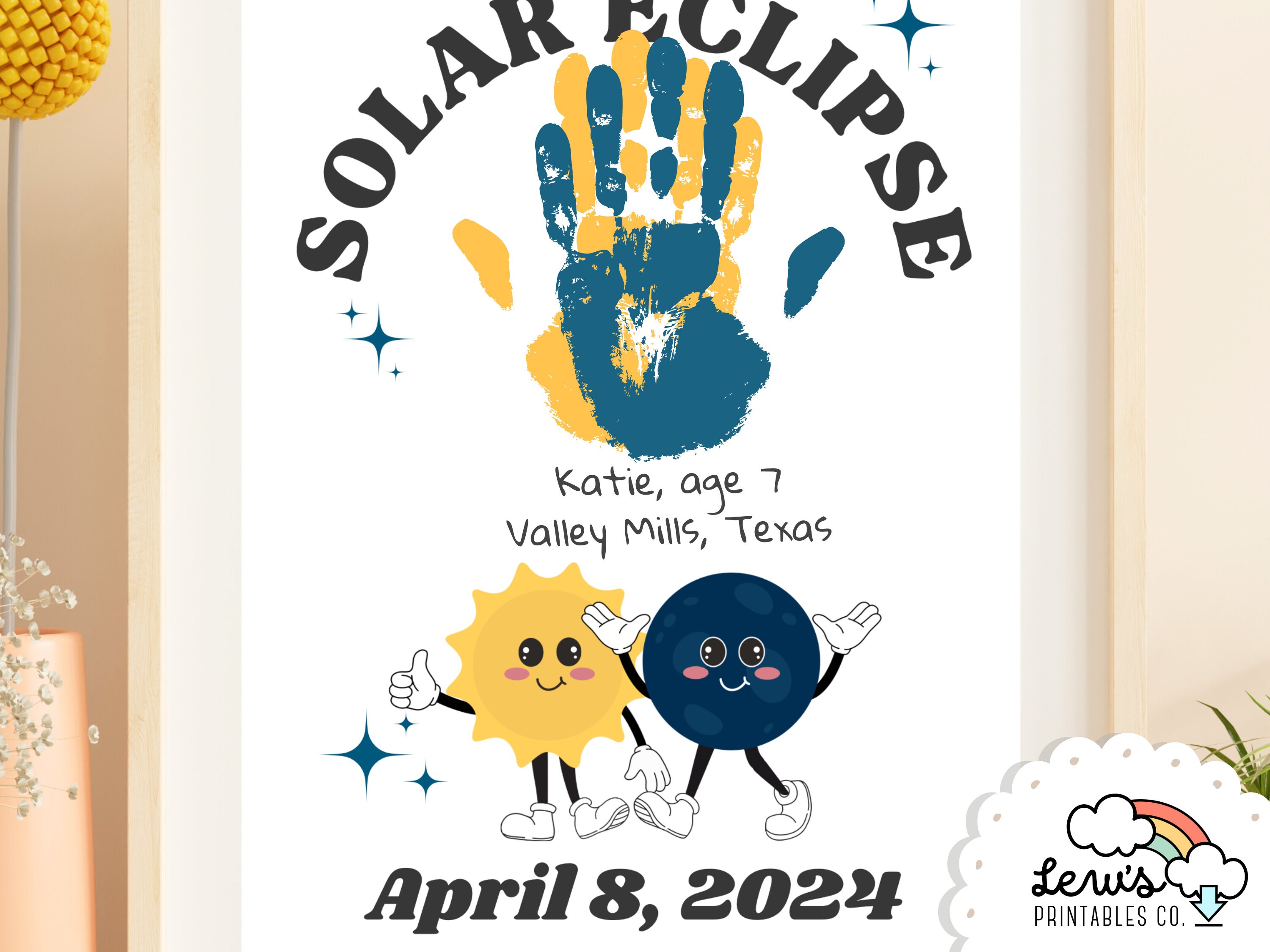 PRINTABLE Solar Eclipse 2024 Handprint Craft | Children’s Solar Eclipse ...