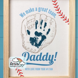 PRINTABLE Father’s Day Baseball Glove Handprint Art | Sports Fan Dad ...