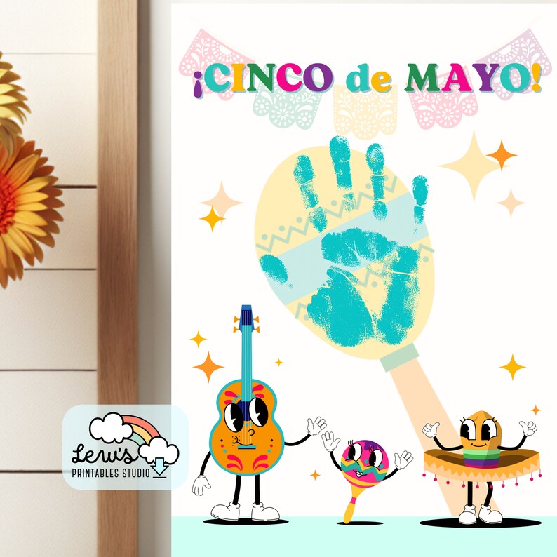 PRINTABLE Cinco De Mayo Music Handprint Art Craft | Mexican Holiday ...