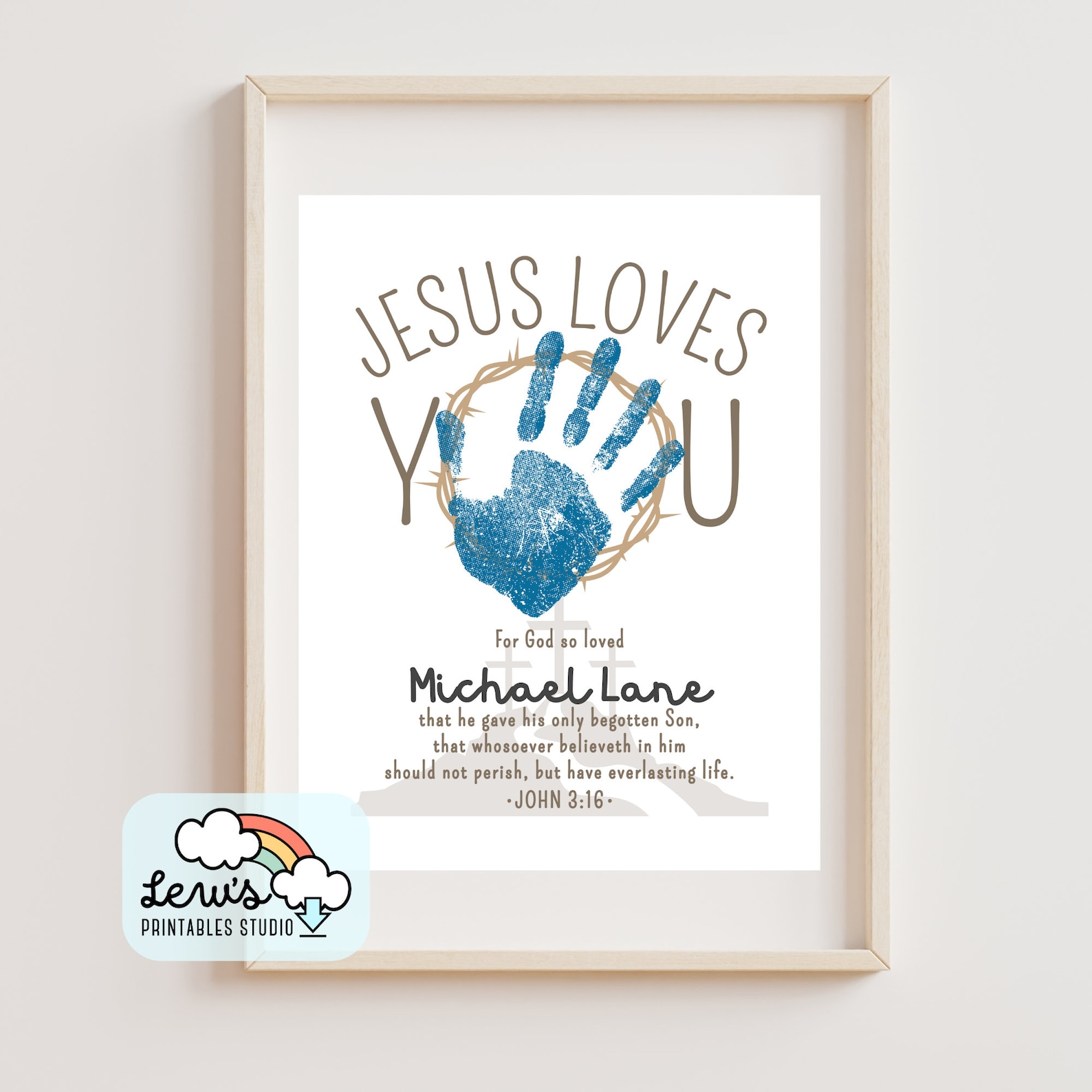 PRINTABLE Christian Jesus Loves You Handprint Art Personalize Child ...