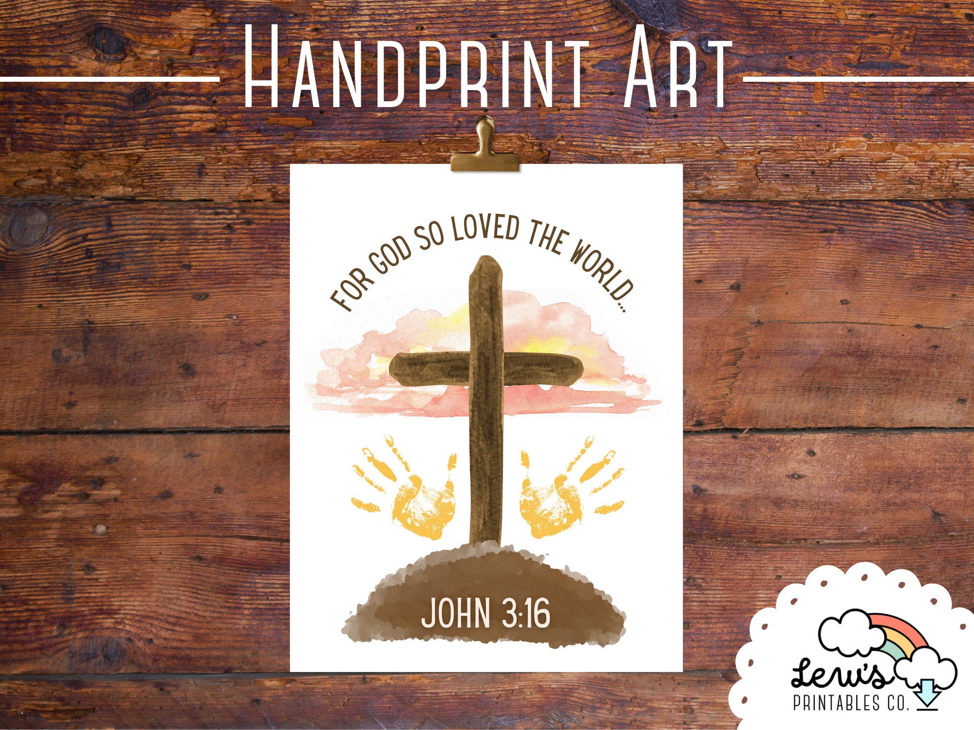 PRINTABLE for God so Loved the World Handprint Art | Christian Children ...